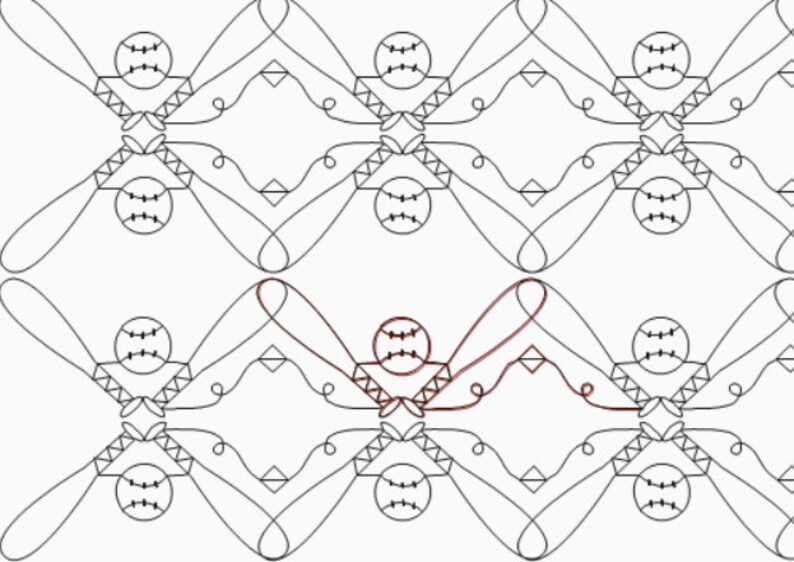 Baseball and Bat, Longarm Digital Quilting Designs Pattern E2E E465 - Etsy