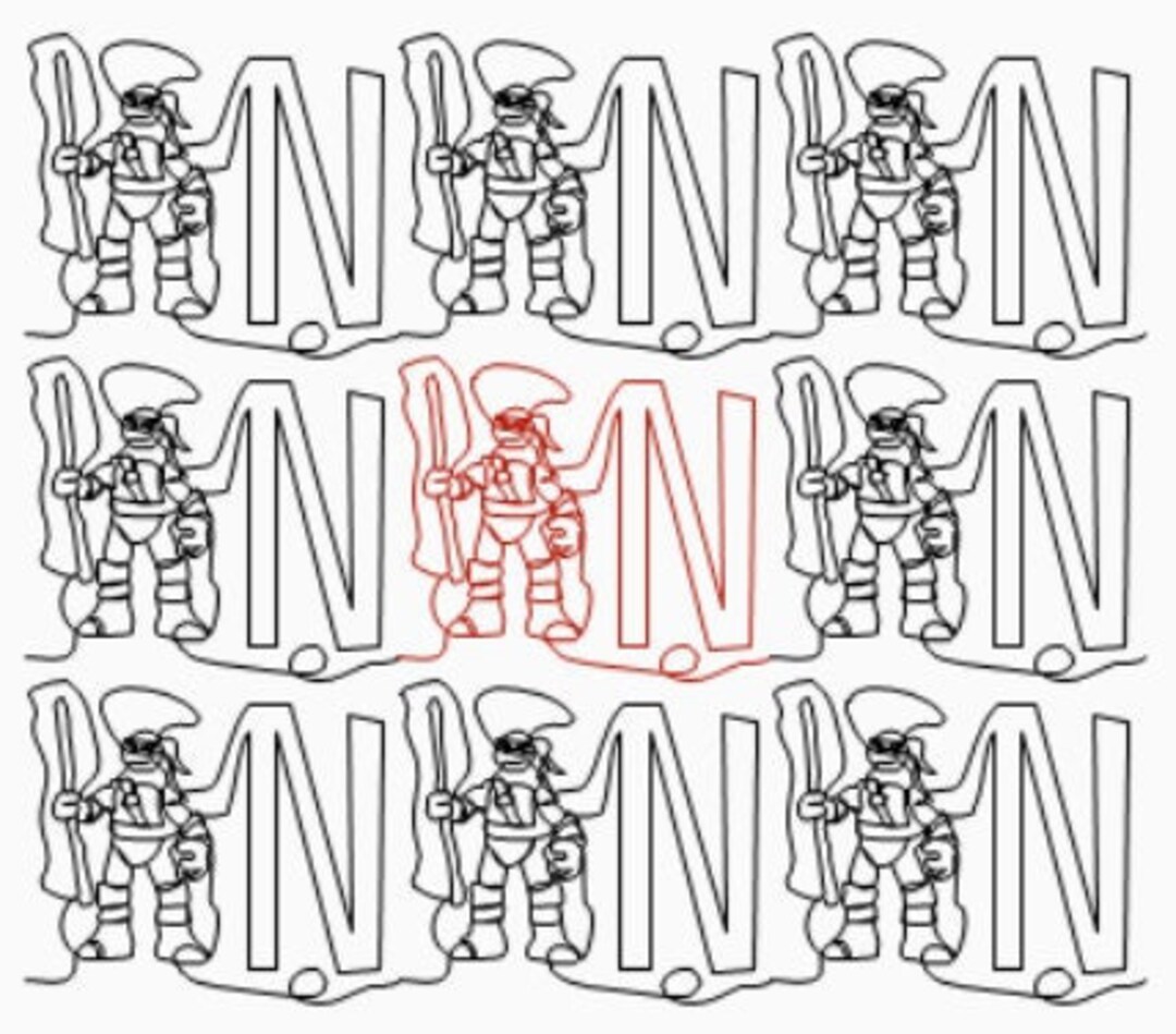 Ninja Turtles Longarm Quilting Digital Designs Pattern E2E - Etsy