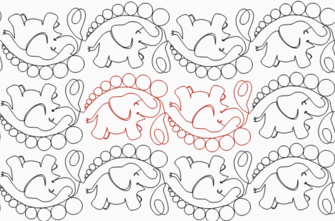 Elephant, Longarm Quilting Digital Designs Pattern E2E E395 - Etsy