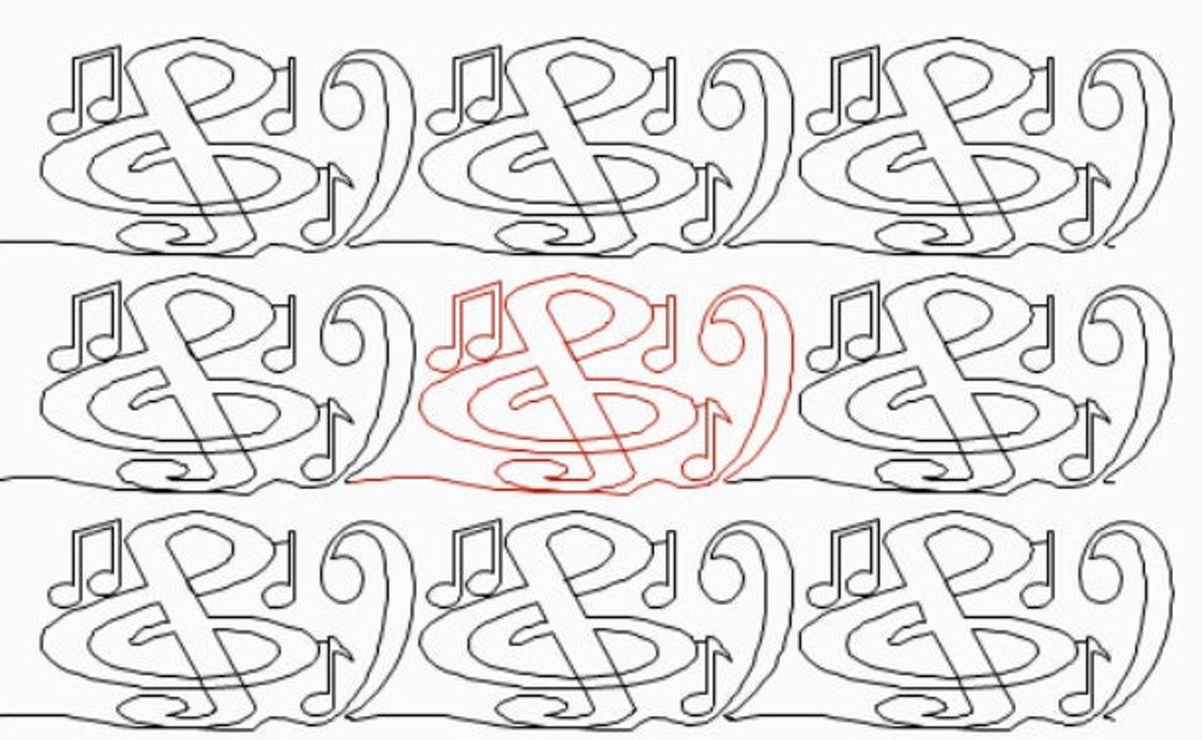 Notes & Staff Longarm Quilting Digital Designs Pattern E2E - Etsy