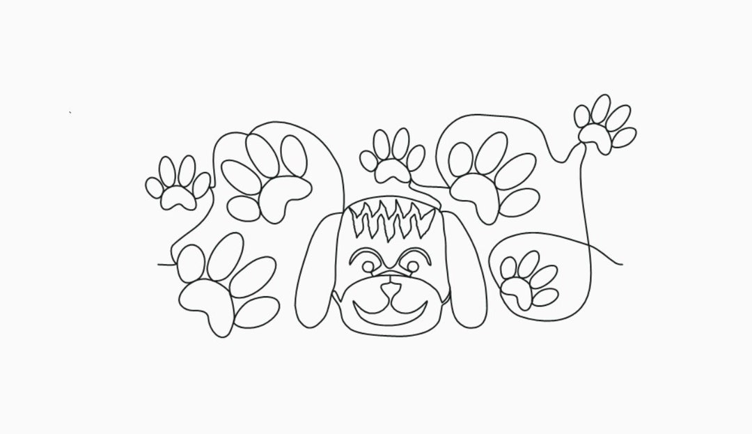 Happy Dog, Longarm Digit Quilting Designs Pattern E2E E527 - Etsy