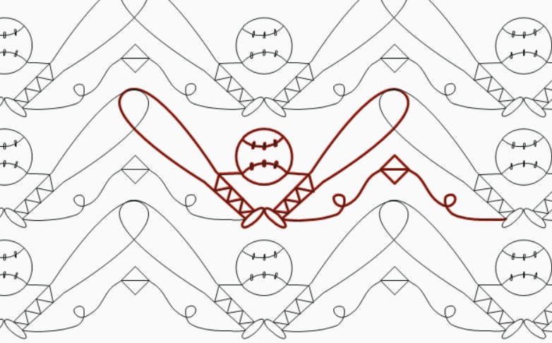 Baseball and Bat, Longarm Digital Quilting Designs Pattern E2E E465 - Etsy