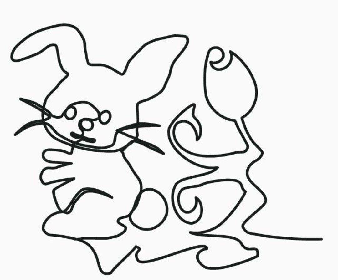 Rabbit and Flower, Longarm Digit Quilting Designs Pattern E2E E567 - Etsy