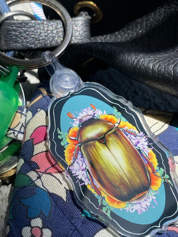 Golden Jewel Scarab Beetle and Wildflowers Acrylic Die Cut - Etsy