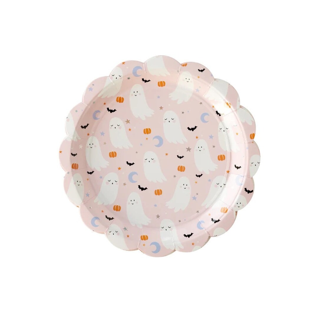 Trick or Treat Icon Scalloped Plate 8ct, Halloween Decor, Fall Festive ...