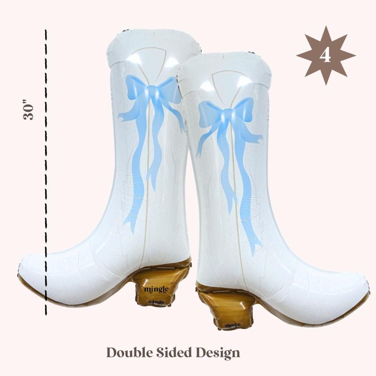 4 Pc. Coquette Bow Cowboy Boot Balloons - Etsy