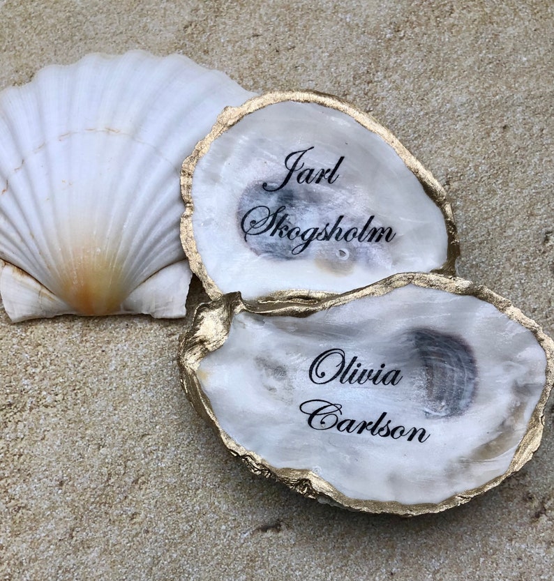 Custom Oyster Shell Place Cards - Etsy