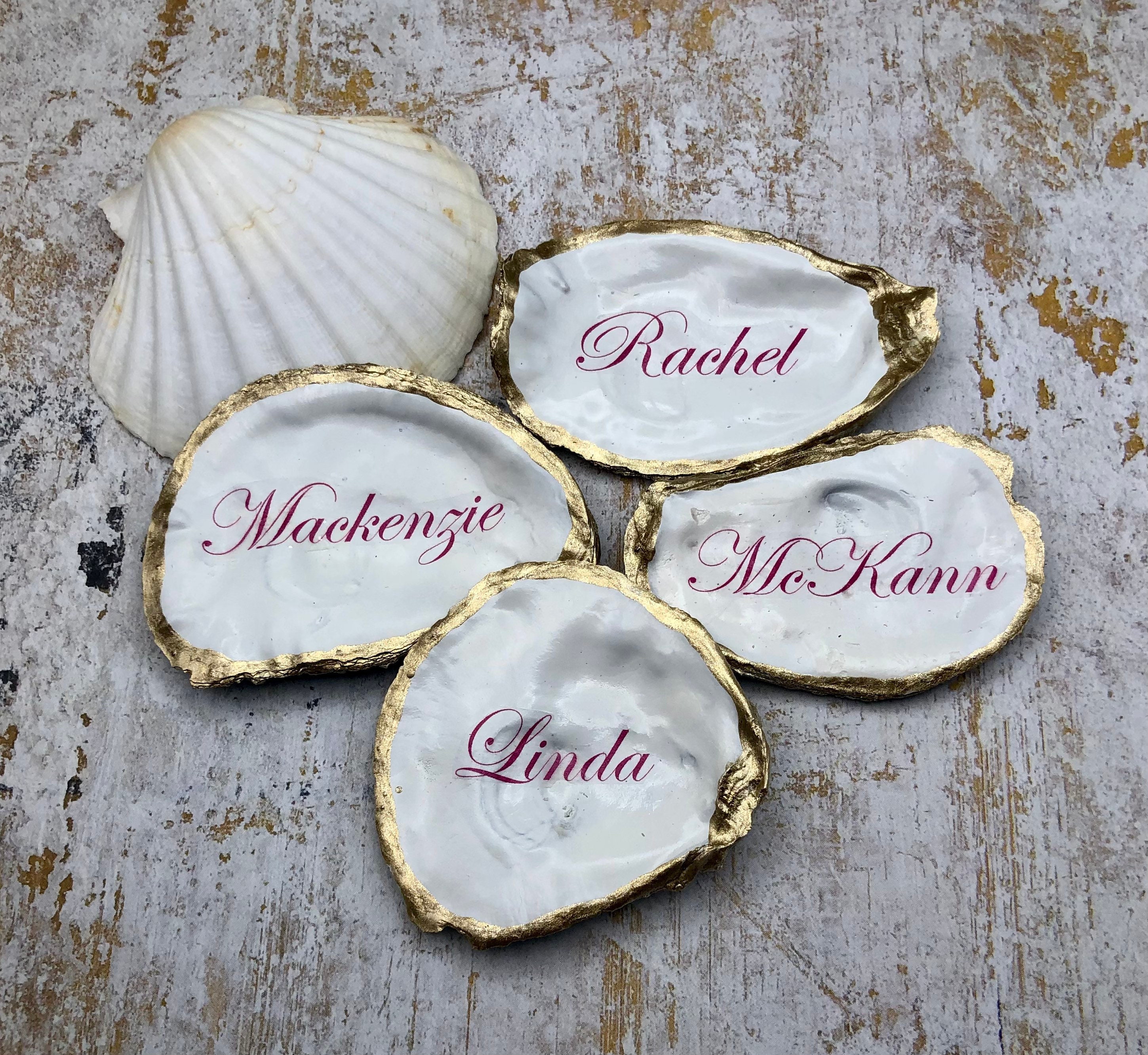 Custom Oyster Shell Place Cards - Etsy
