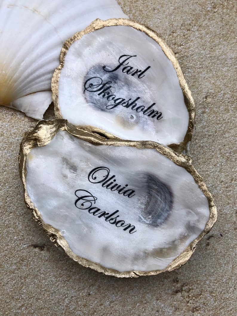 Custom Oyster Shell Place Cards - Etsy
