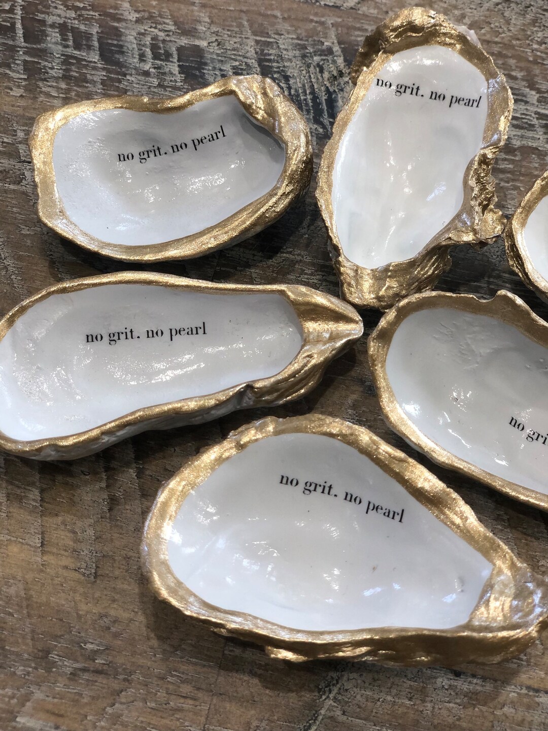 Jewelry Trinket Dish Oyster Shell - Inspirational Gift - No Grit, No ...