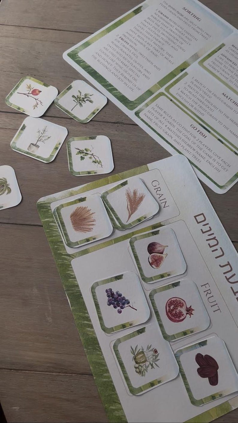 Tu Bishvat Game Pack - Instant Download | Shivat Haminim Jewish ...