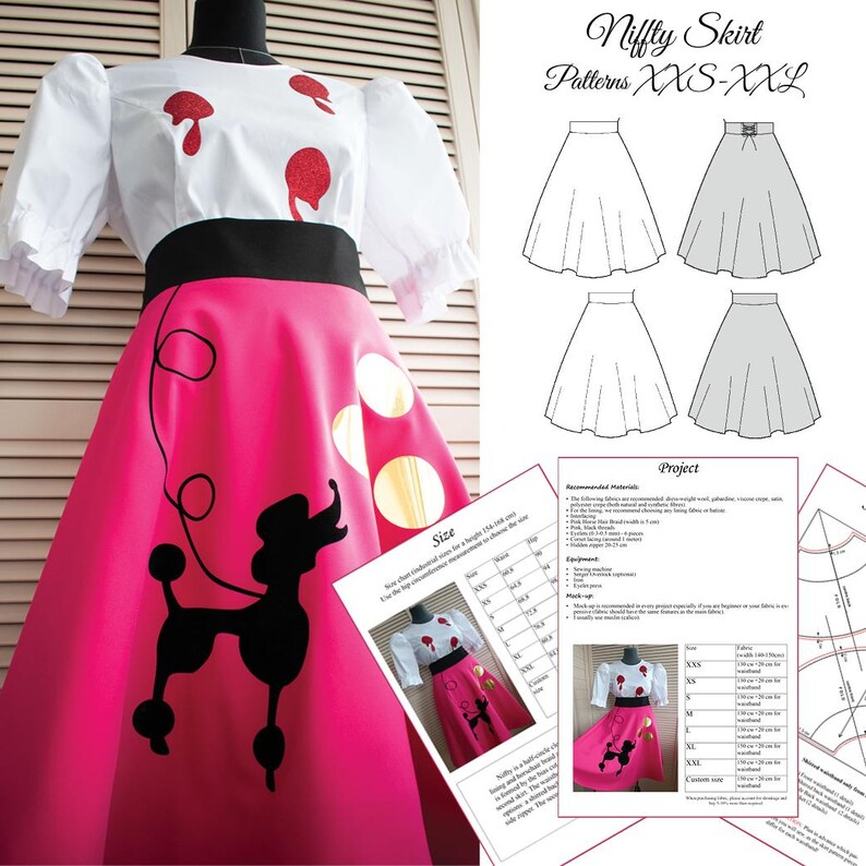 Niffty Hazbin Hotel Cosplay Skirt Pattern / Half-circle Skirt Pattern ...