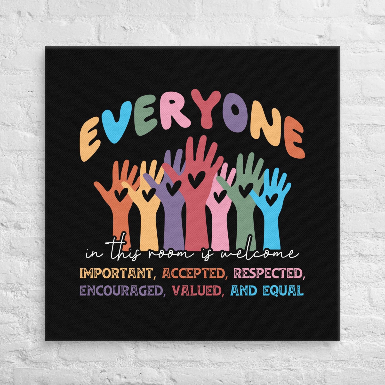 Everyone is Welcome Canvas, Inclusive Sanctuary, Classroom Decor ...