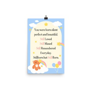 Stillborn Poem Poster Pregnancy Loss Wall Art, Baby Loss Gift ...