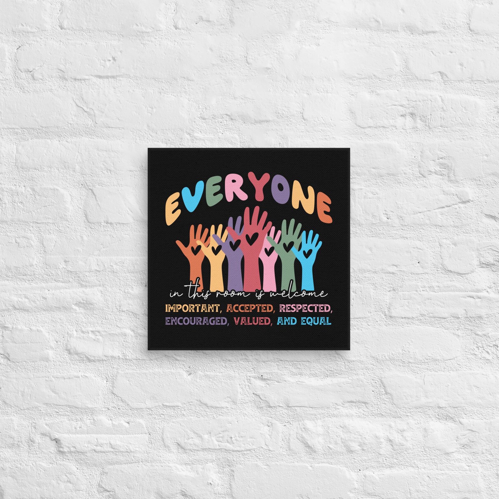 Everyone is Welcome Canvas, Inclusive Sanctuary, Classroom Decor ...