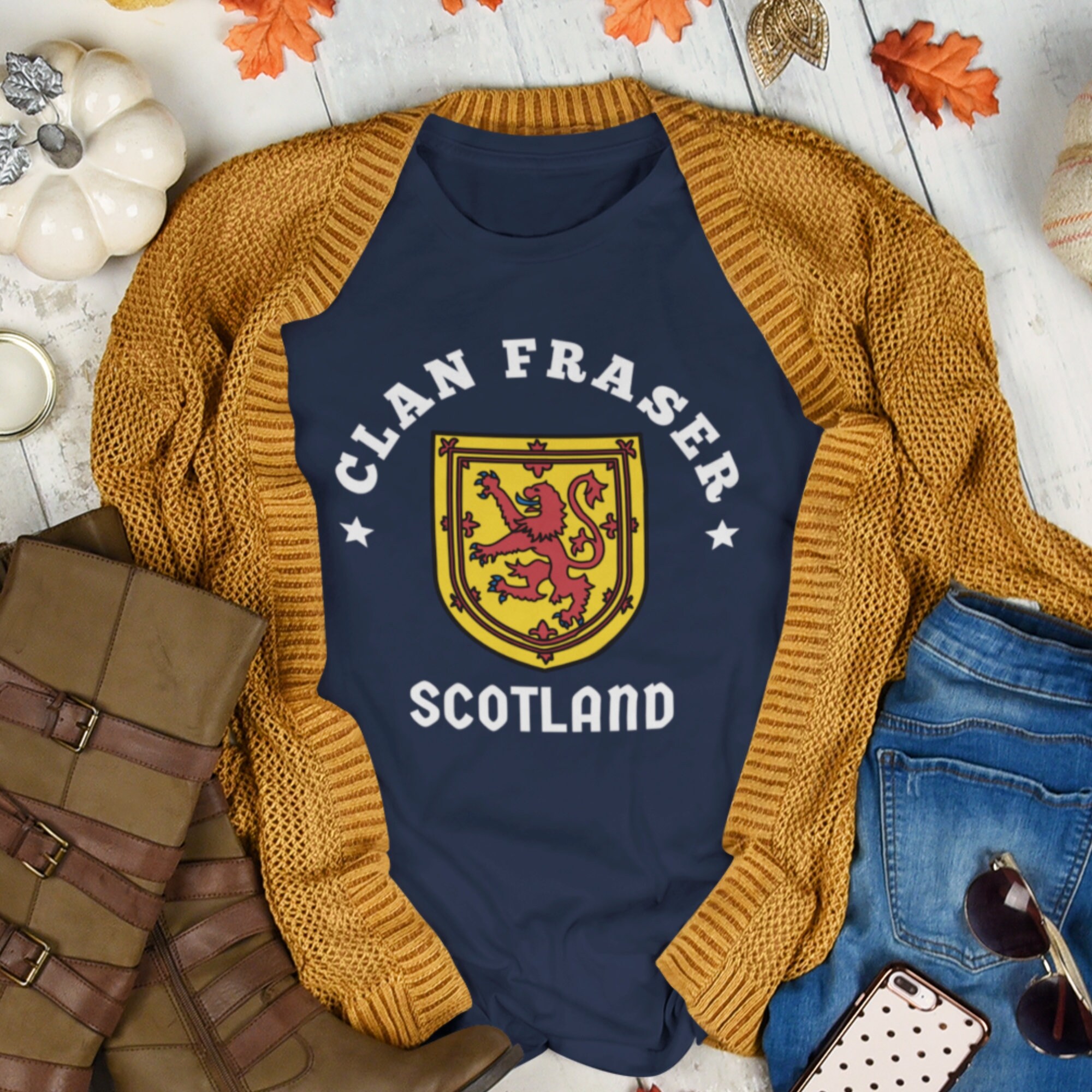 Clan Fraser, Scotland Outlander T-shirt Jamie Fraser Shirt Sassenach ...