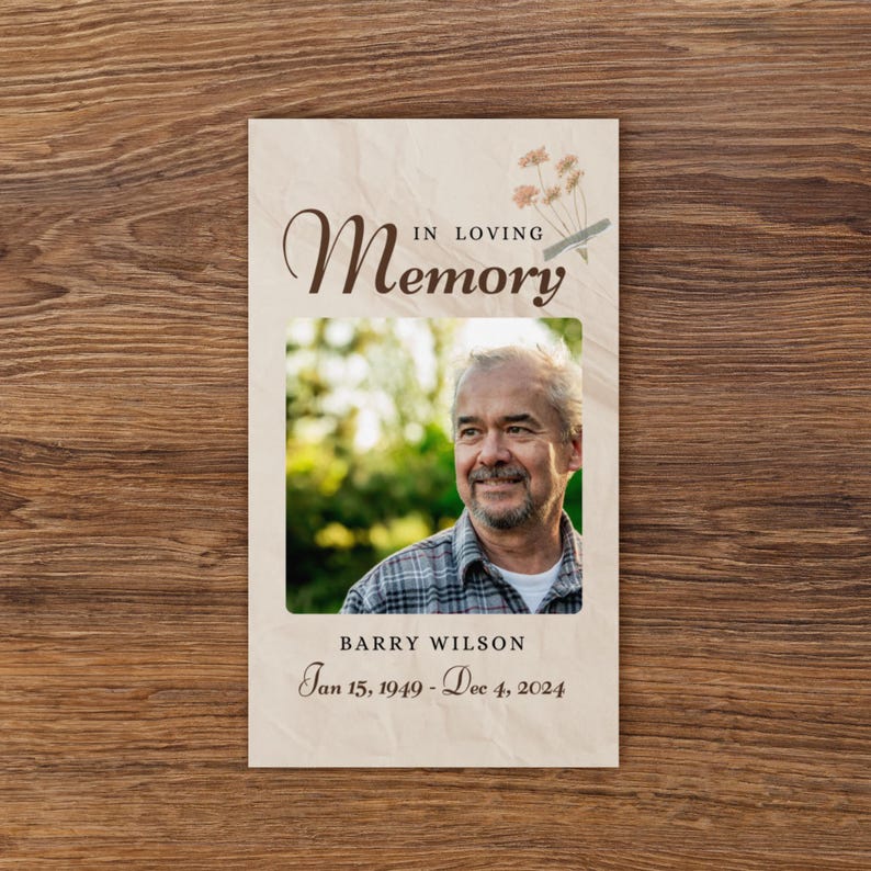 Celebration of Life, Custom Funeral Card, in Loving Memory ...