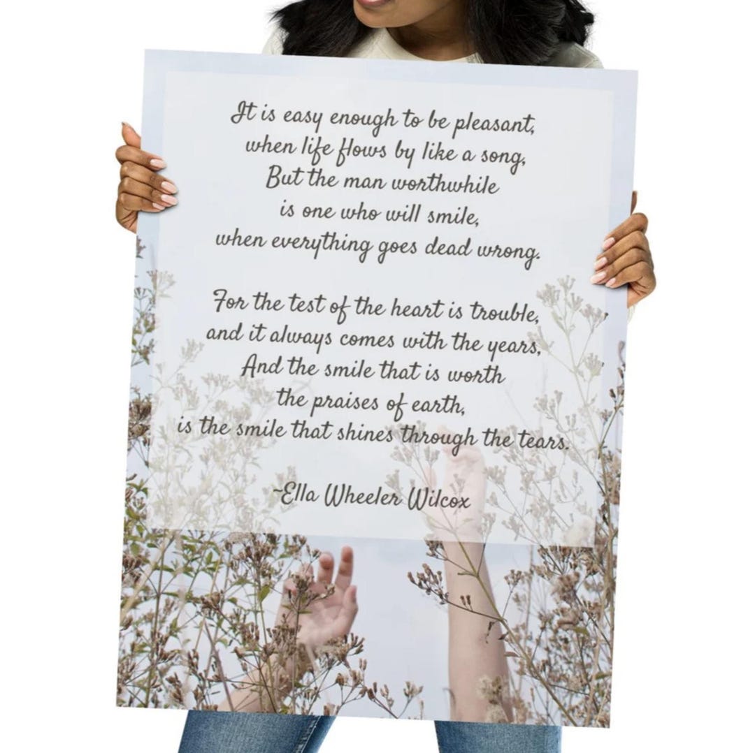 Inspirational Quote Poster, Poem Poster, Mental Health Decor ...