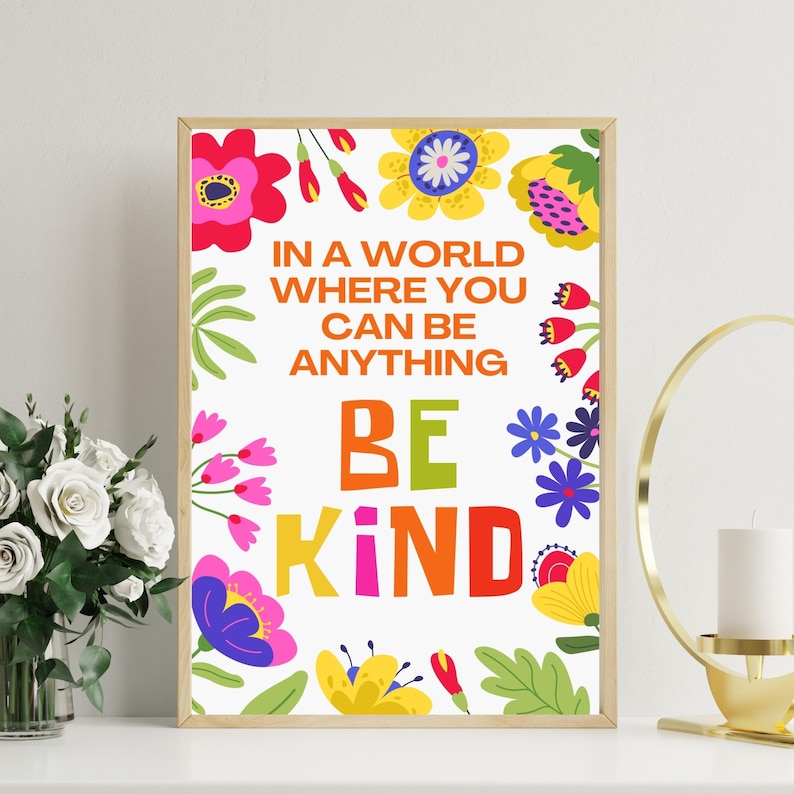 Kindness Matters Poster, Be Kind Wall Art, Inspirational Decor ...