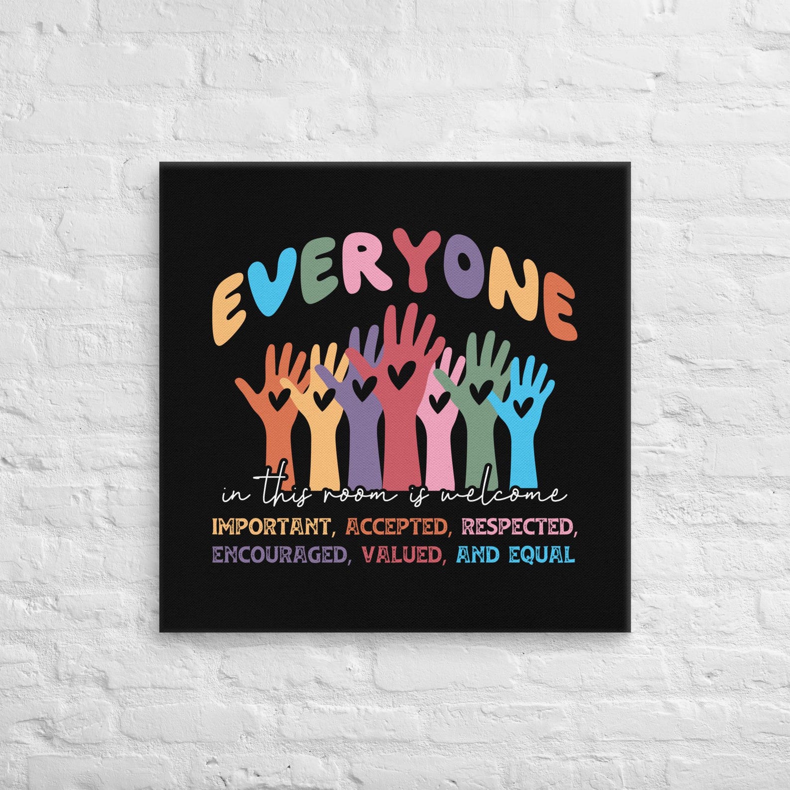 Everyone is Welcome Canvas, Inclusive Sanctuary, Classroom Decor ...
