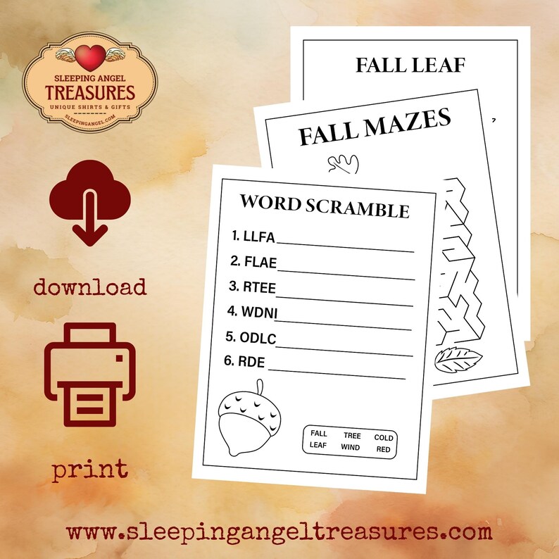 Printable Fall Activity Pack for Kids, Autumn Worksheets & Games, 20 ...