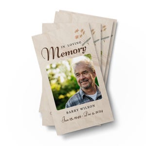 Celebration of Life, Custom Funeral Card, in Loving Memory ...