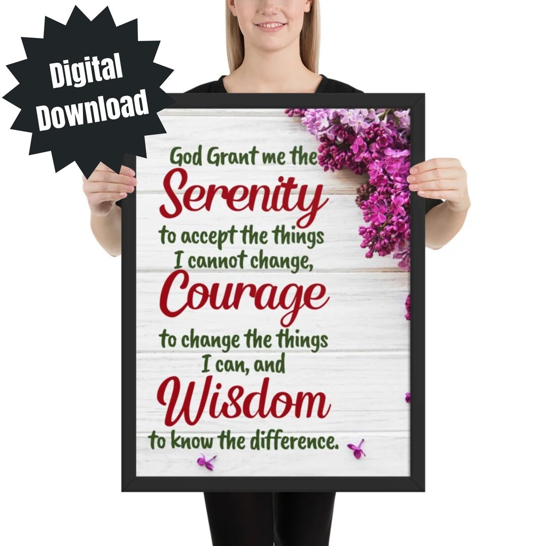 Serenity Prayer Quote | Inspirational Poster *digital Download* - Etsy