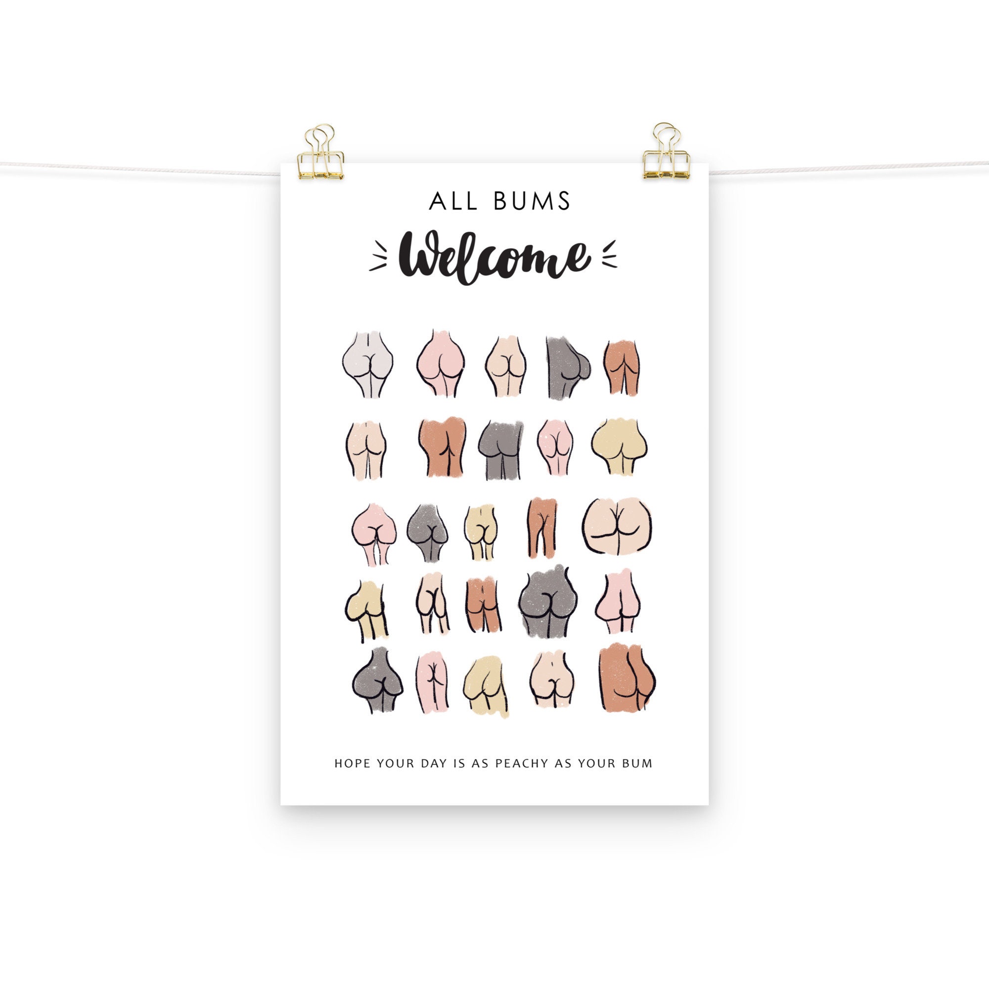 Funny Bathroom Poster, All Bums Welcome, Bathroom Wall Art, Funny ...