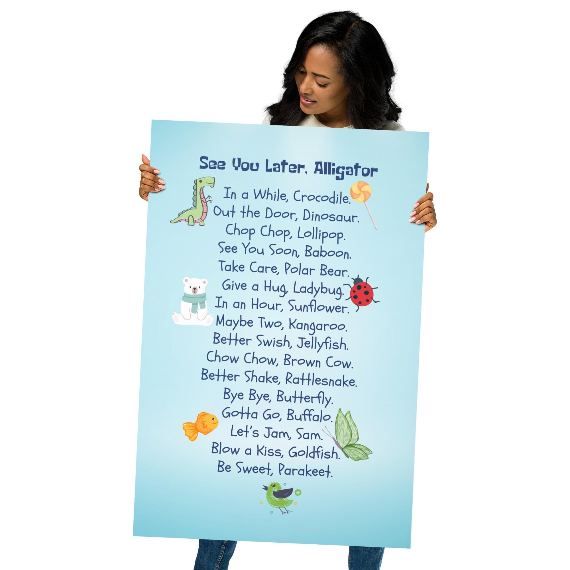 See You Later Alligator Poster, Playroom Decoration, Children's Wall ...