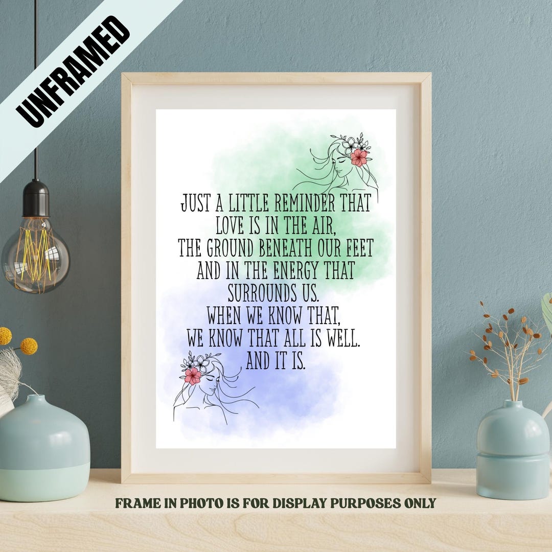Romantic Love Quote Poster, Inspirational Wall Art for Couples ...