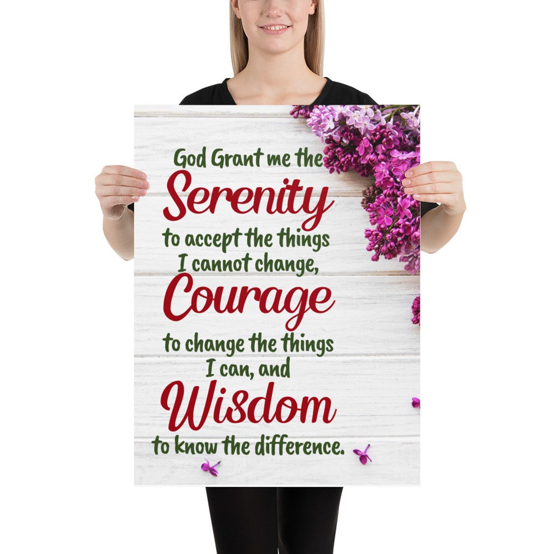 Serenity Prayer Quote Inspirational Poster UNFRAMED - Etsy