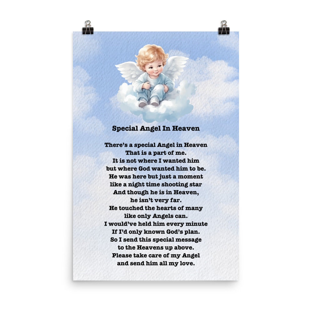 Special Angel in Heaven Poem Poster, Baby Loss Gift, Pregnancy Loss ...