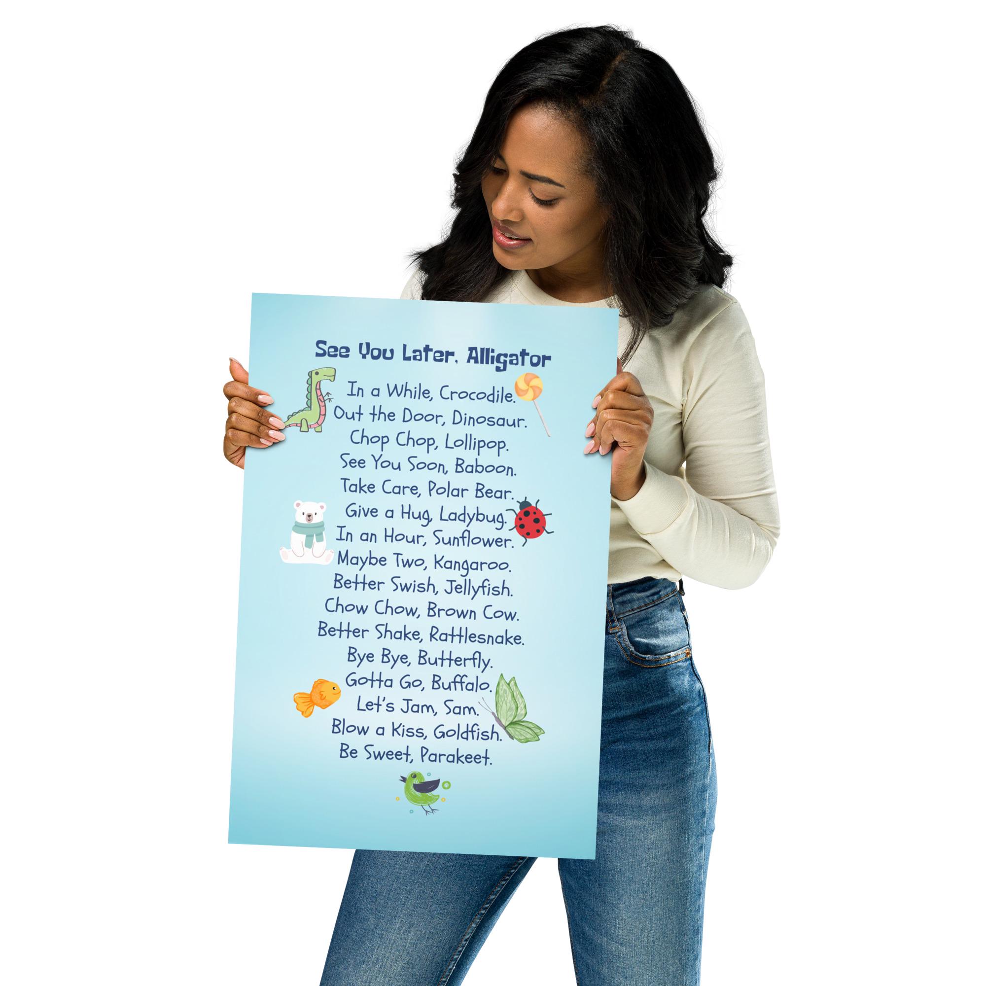 See You Later Alligator Poster, Playroom Decoration, Children's Wall ...