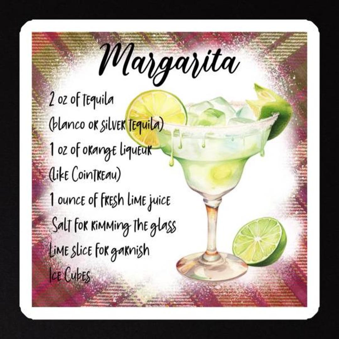 Margarita Recipe Magnet, Cocktail Lover Gift, Bar Decor, Fun Bar Gift ...