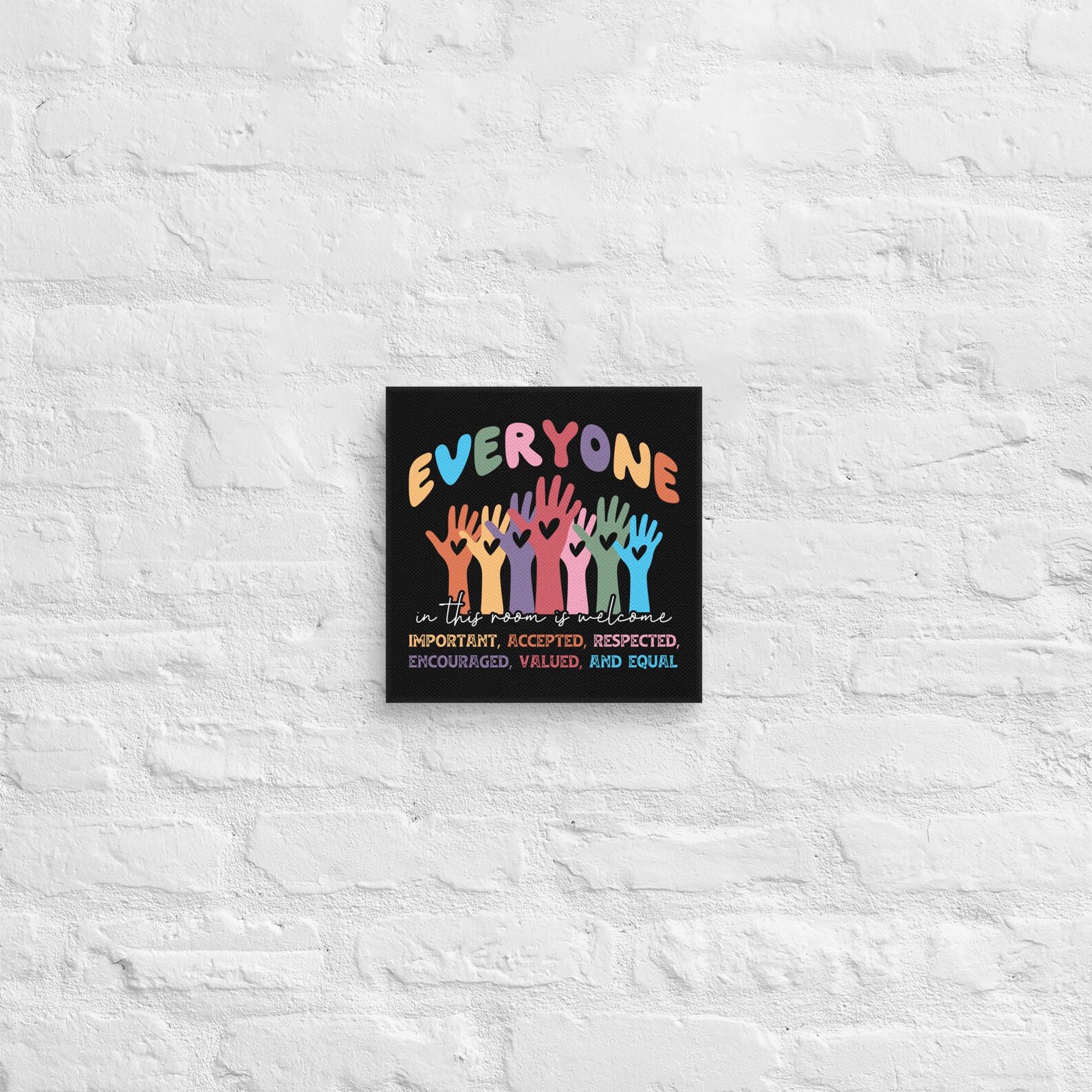 Everyone is Welcome Canvas, Inclusive Sanctuary, Classroom Decor ...