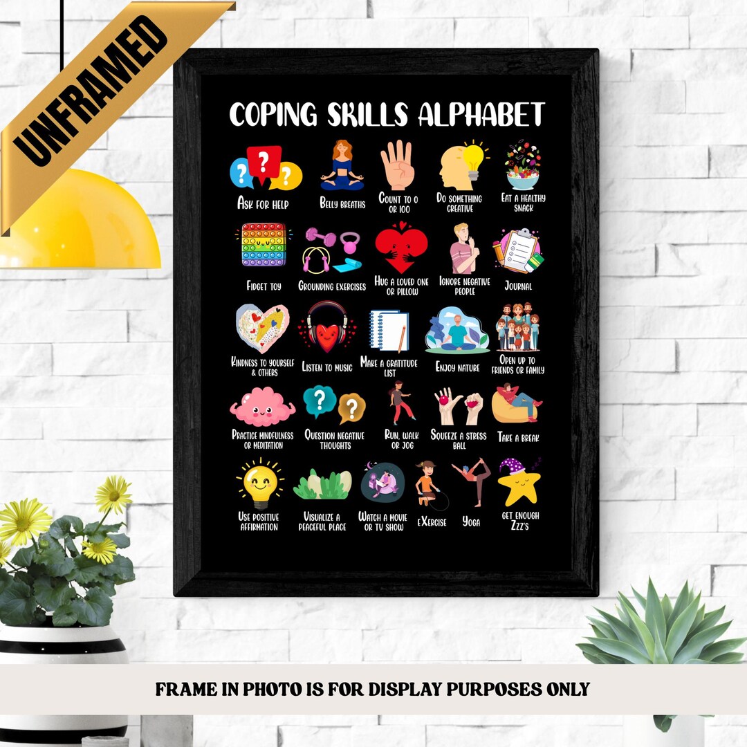 Coping Skills Alphabet Poster, Classroom Mental Health Decor ...