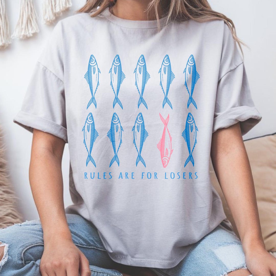Sardine Trend “rules Are for Losers” T-shirt, Fisherman Aesthetic Shirt ...