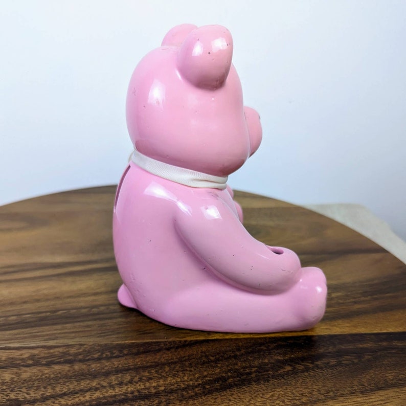 Vintage Ceramic Pink Teddy Bear Piggy Bank - Etsy