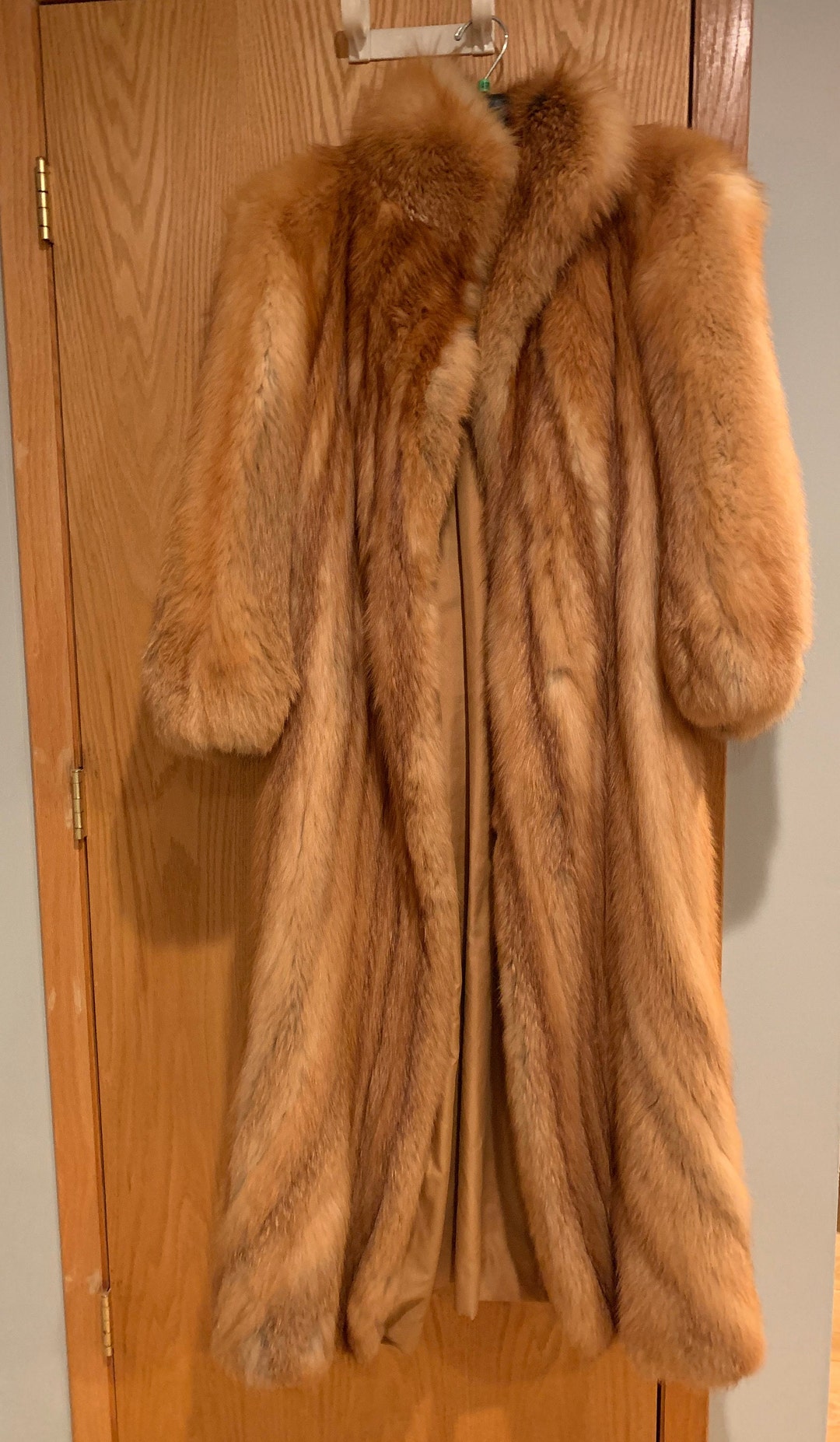 SOLD ! Long Vintage RED FOX Coat Mob Wife Size Medium - Etsy