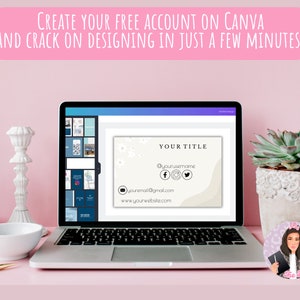 Digital Business Card Template Boho Editable Canva Template Branding ...