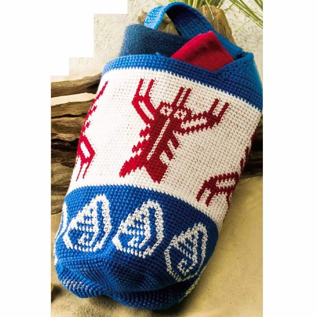Vintage Crochet Pattern Aztec Lobster and Shell Bag PDF Instant Digital ...