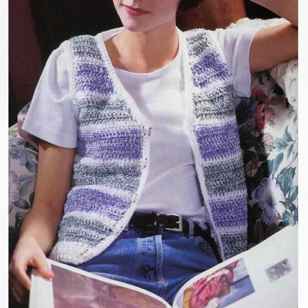 Sweater Vest CROCHET PATTERN, Crochet Sleeveless Vest Pattern, Pattern ...