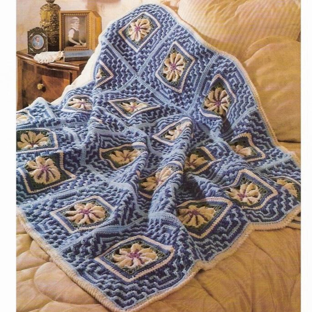 CROCHET PATTERN, Crochet Throw, Afghan Vintage Crochet Pattern, Wrap ...