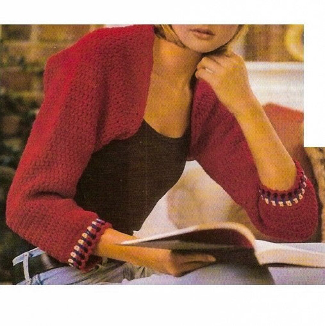CROCHET Shrug PATTERN - Crochet Pattern Sleeve Shrug - Pdf Vintage ...