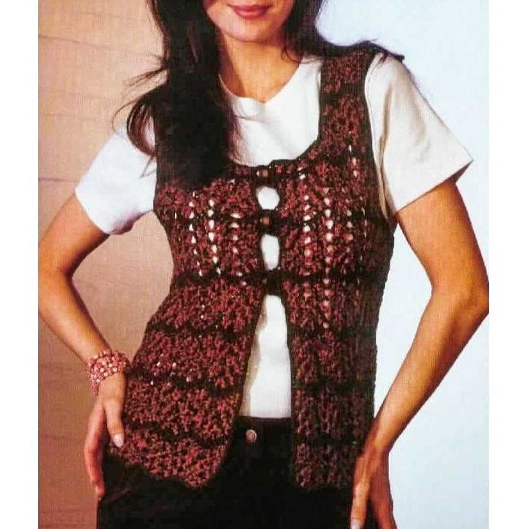 CROCHET Vest PATTERN for Women, Crocheted Vest Digital Download ...