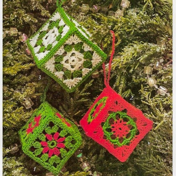 CROCHET Granny Square PATTERNS Tree Ornaments Crochet Patterns Granny's ...