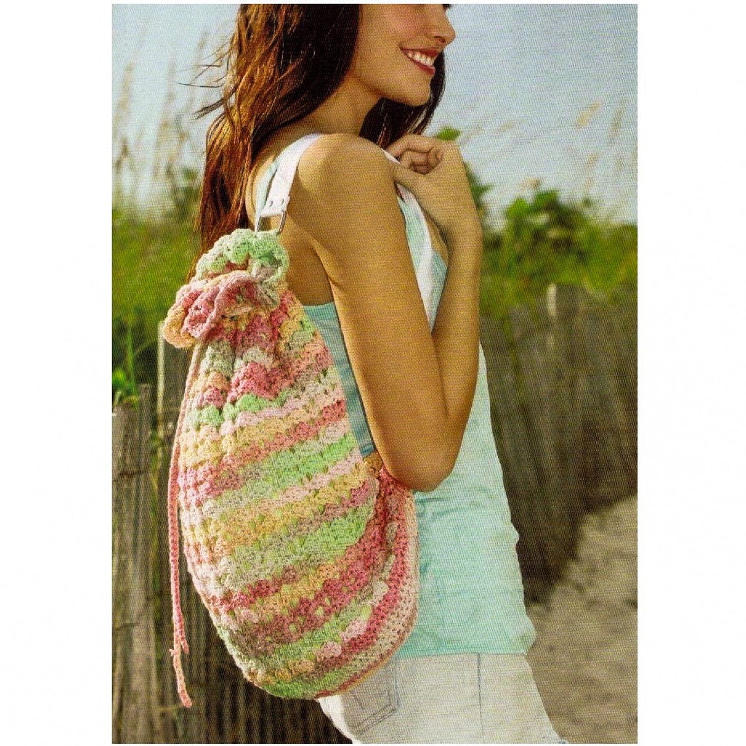 Beach Boho Round Bag CROCHET PATTERN - Round Bag Boho Crochet Pattern ...