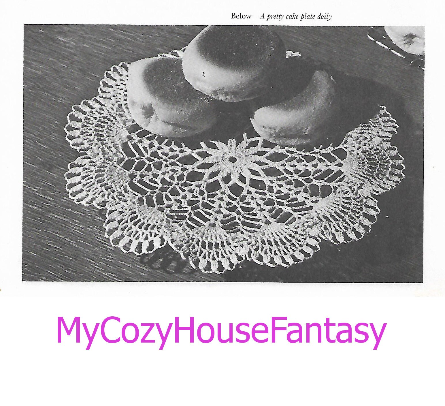 Vintage Crochet Pattern Cake Plate Doily Crocheting Doily PDF Instant ...