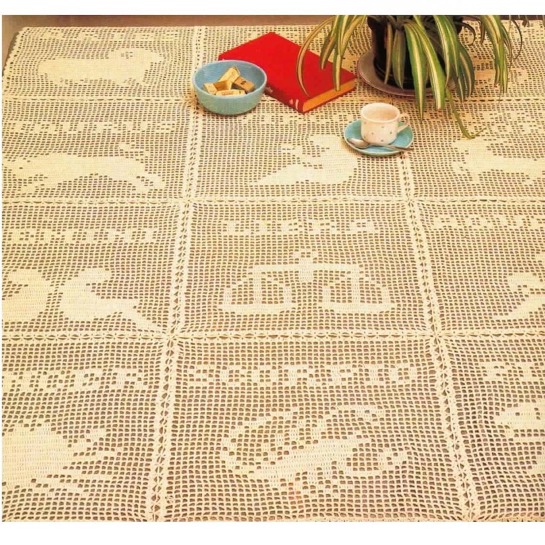 Zodiac Signs CROCHET PATTERNS, Filet Crochet Tablecloth Blanket and 12 ...