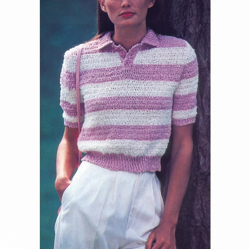 CROCHET PATTERN, Polo Shirt Pattern, Crochet Top Women, Crochet Top ...